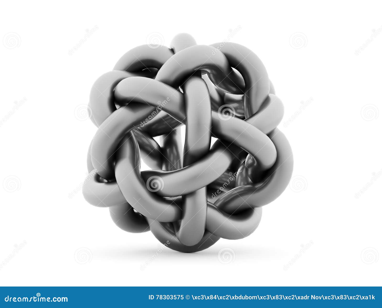 Abstract Curved Sphere from Tube Renderd on White Background Stock ...