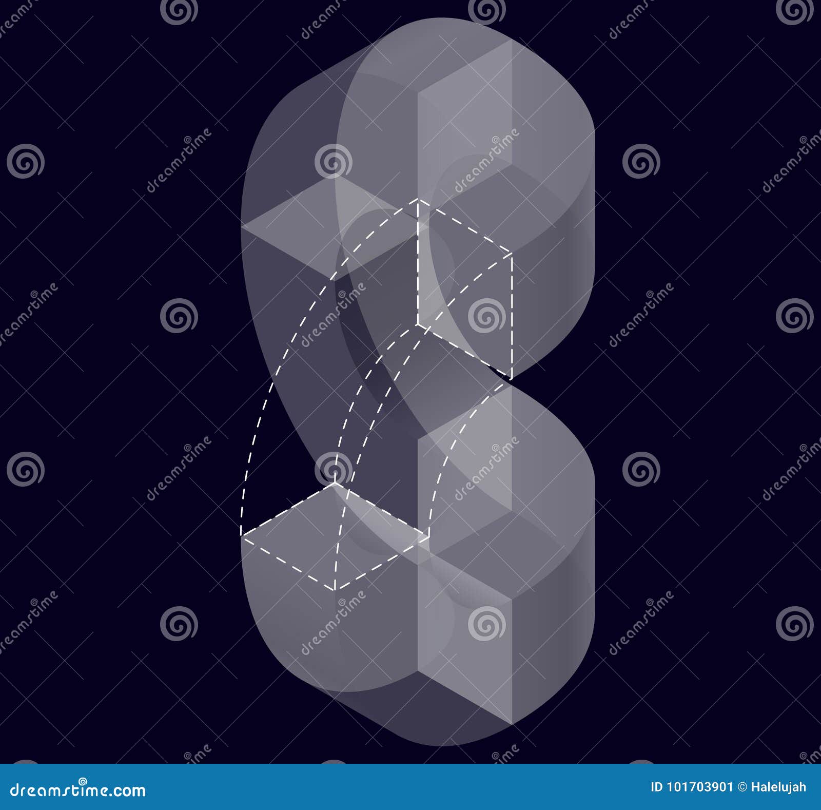 Spatial Paradox, Esher`s Infinite Staircase Principle. Isometric Arched ...