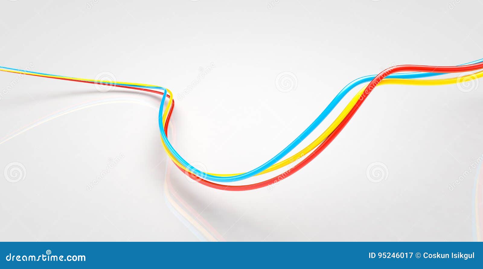 Abstract Curved Wave Simple Three 3d Lines Stock Illustration ...