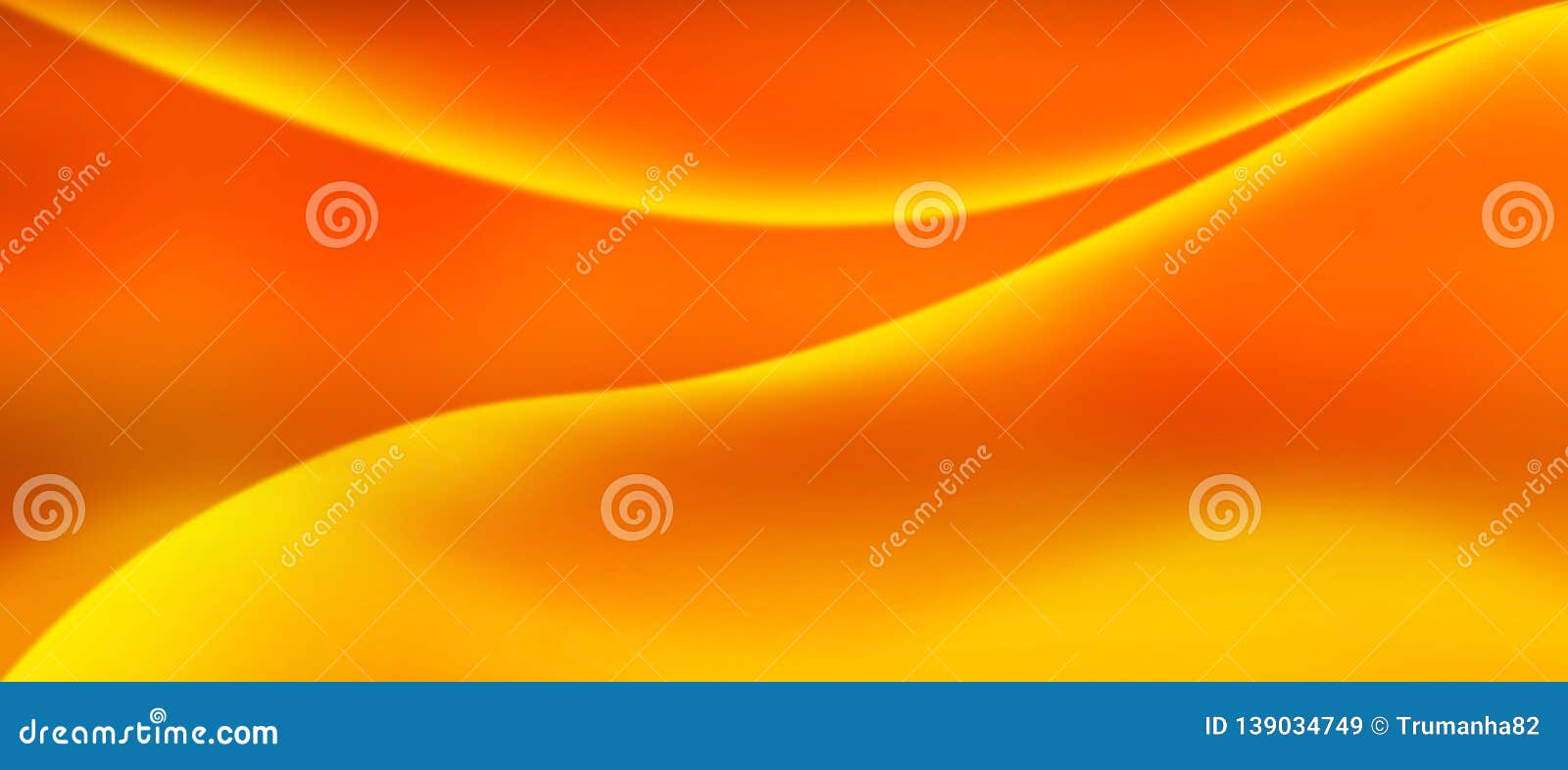 Abstract Curves In Blurred Orange And Yellow Background Stock