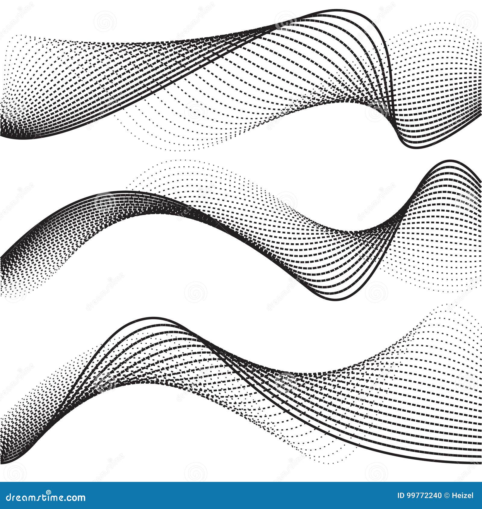 Abstract Curves, Dotted Lines Stock Vector - Illustration of thin ...