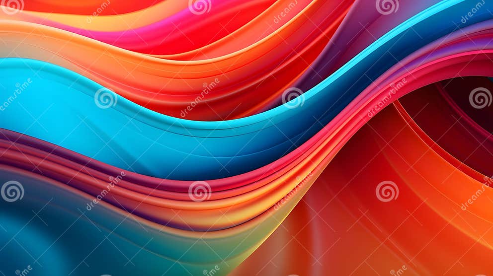 Abstract Curves Painted with Gradient Colors Stock Illustration ...