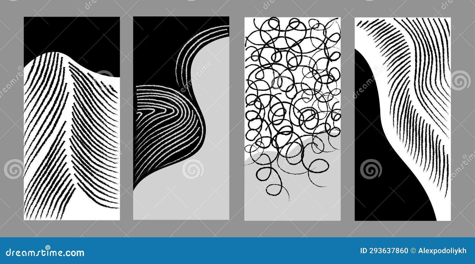 Abstract Curves and Shapes Poster. Vector Isolated Elements Stock ...