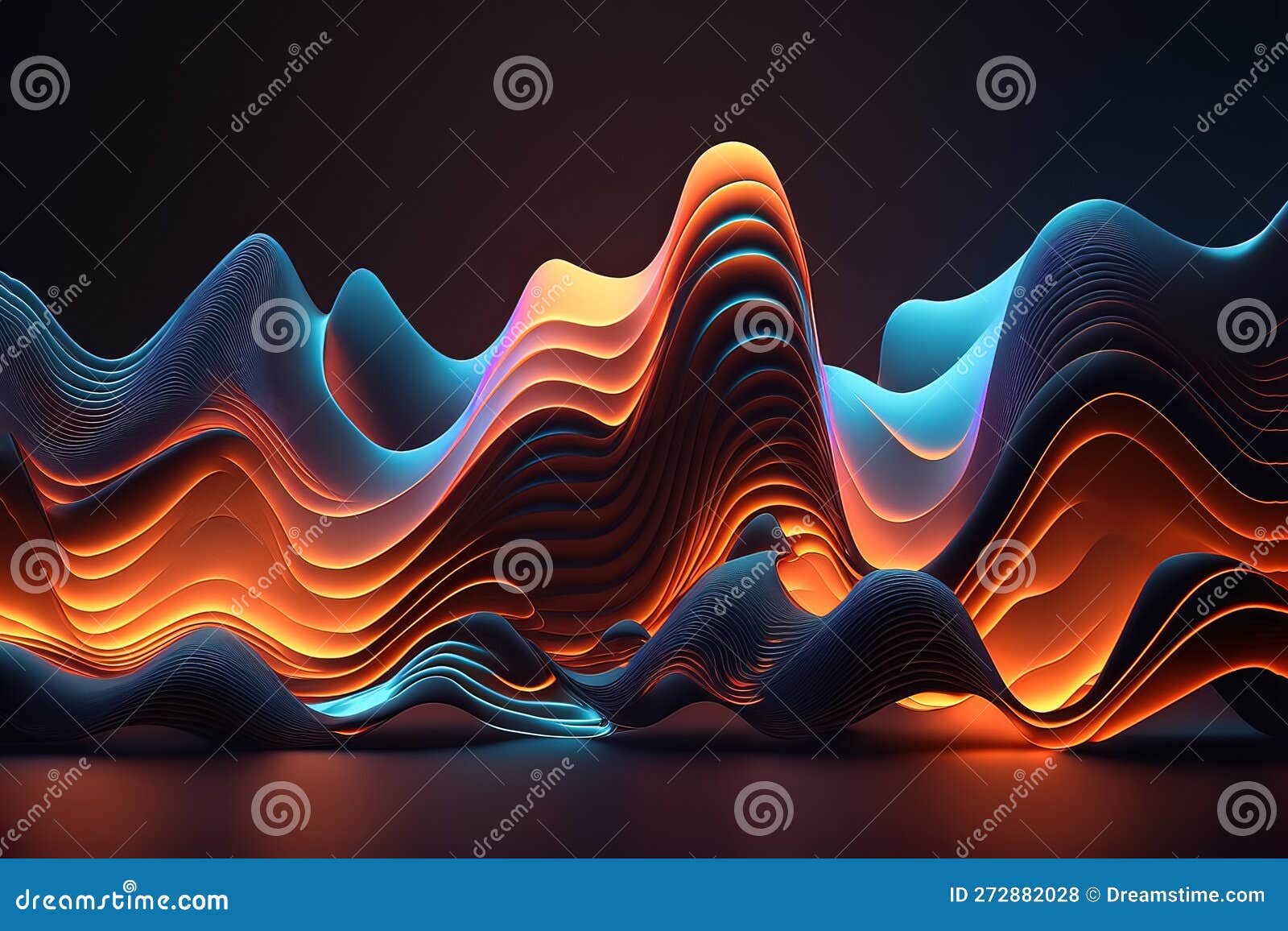 Abstract Curvy Design Wallpaper. Waves and Energy Flow Stock ...