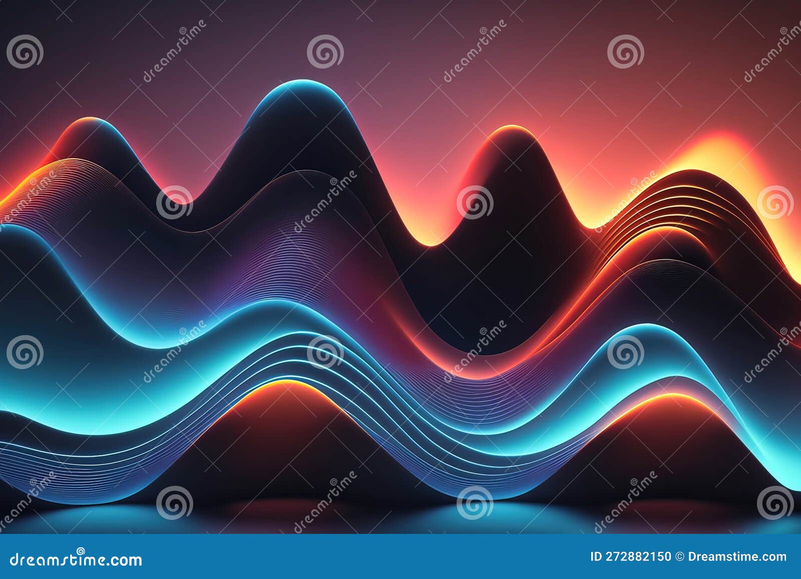 Abstract Curvy Design Wallpaper. Waves and Energy Flow Stock ...