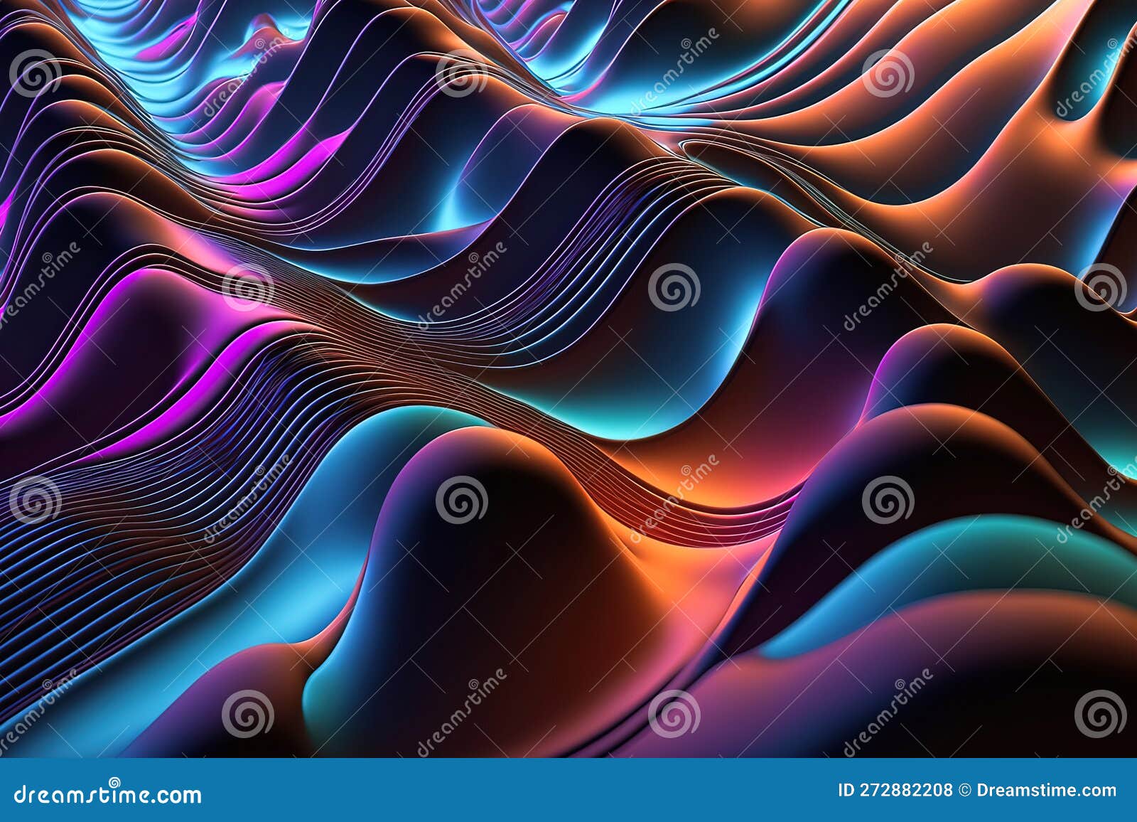 Abstract Curvy Design Wallpaper. Waves and Energy Flow Stock ...