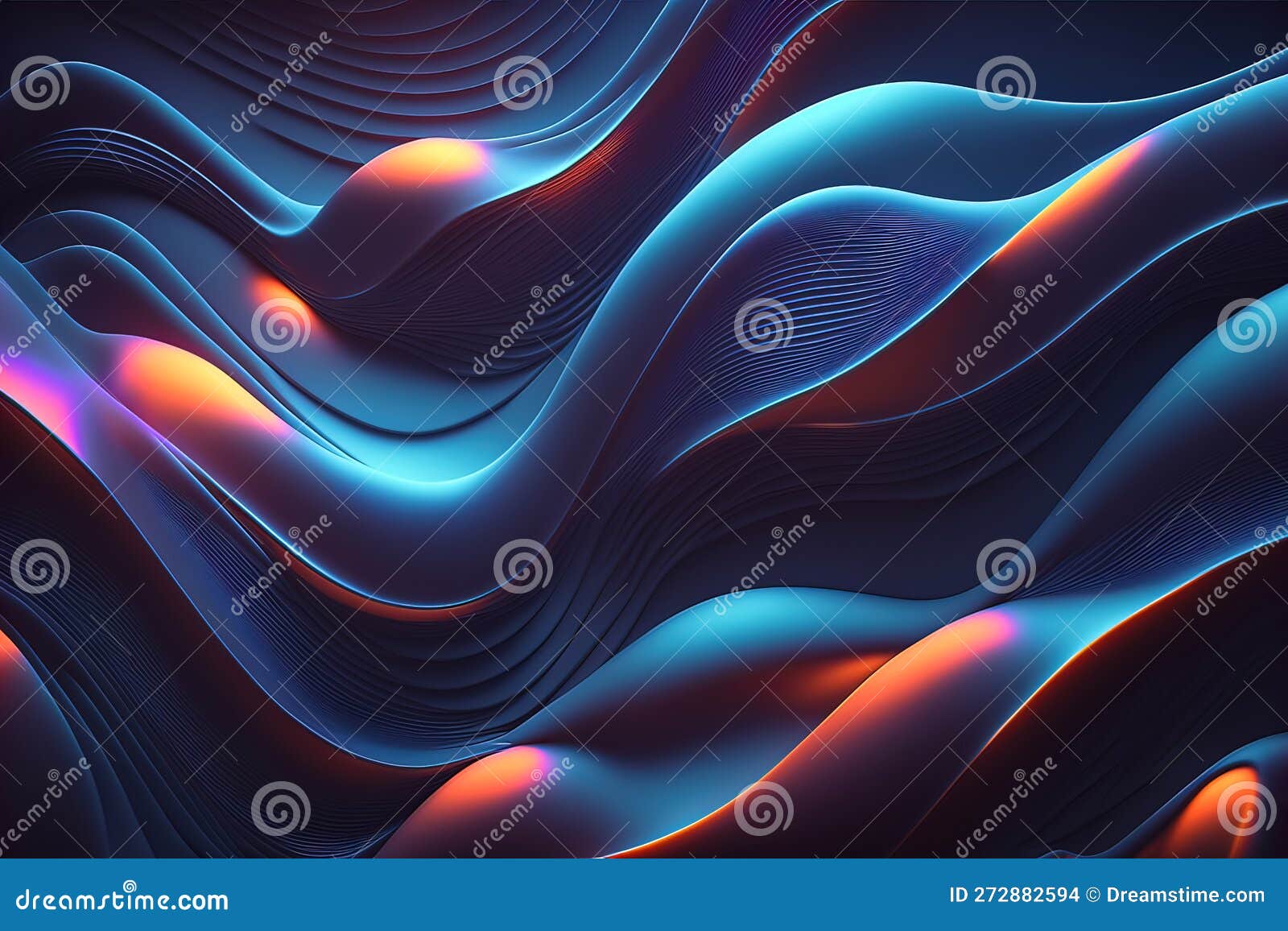 Abstract Curvy Design Wallpaper. Waves and Energy Flow Stock ...