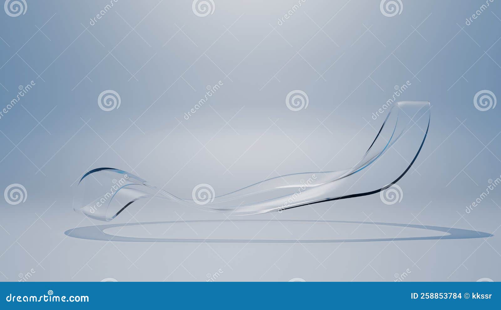 Abstract Curvy Wavy Glass Object. for Cosmetic or Elegance Product ...
