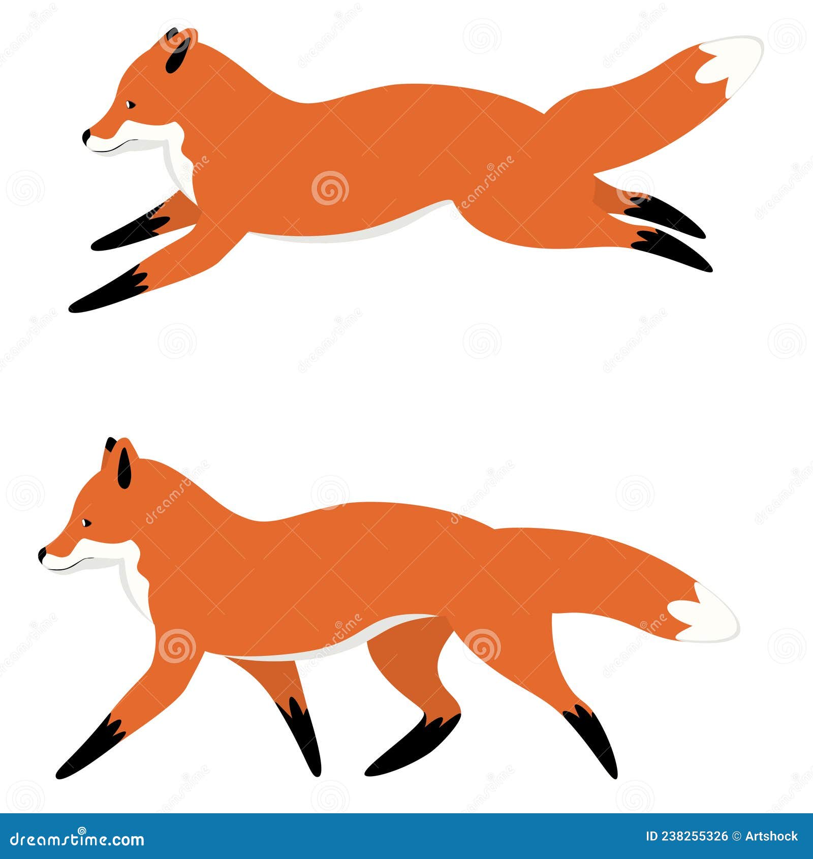 Cartoon red fox stock vector. Illustration of icon, orange - 238255326