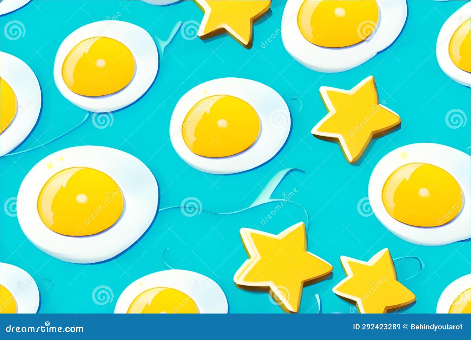 Abstract Cute Egg Pattern on Blue Background Stock Illustration ...