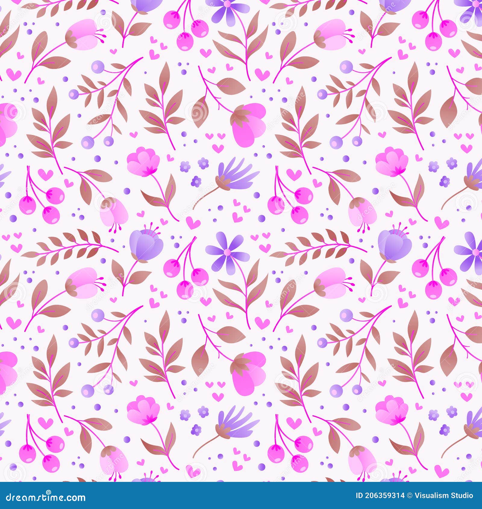 Abstract Cute Simple Pattern Light Pink Rough Flower and Leaf Nursery ...
