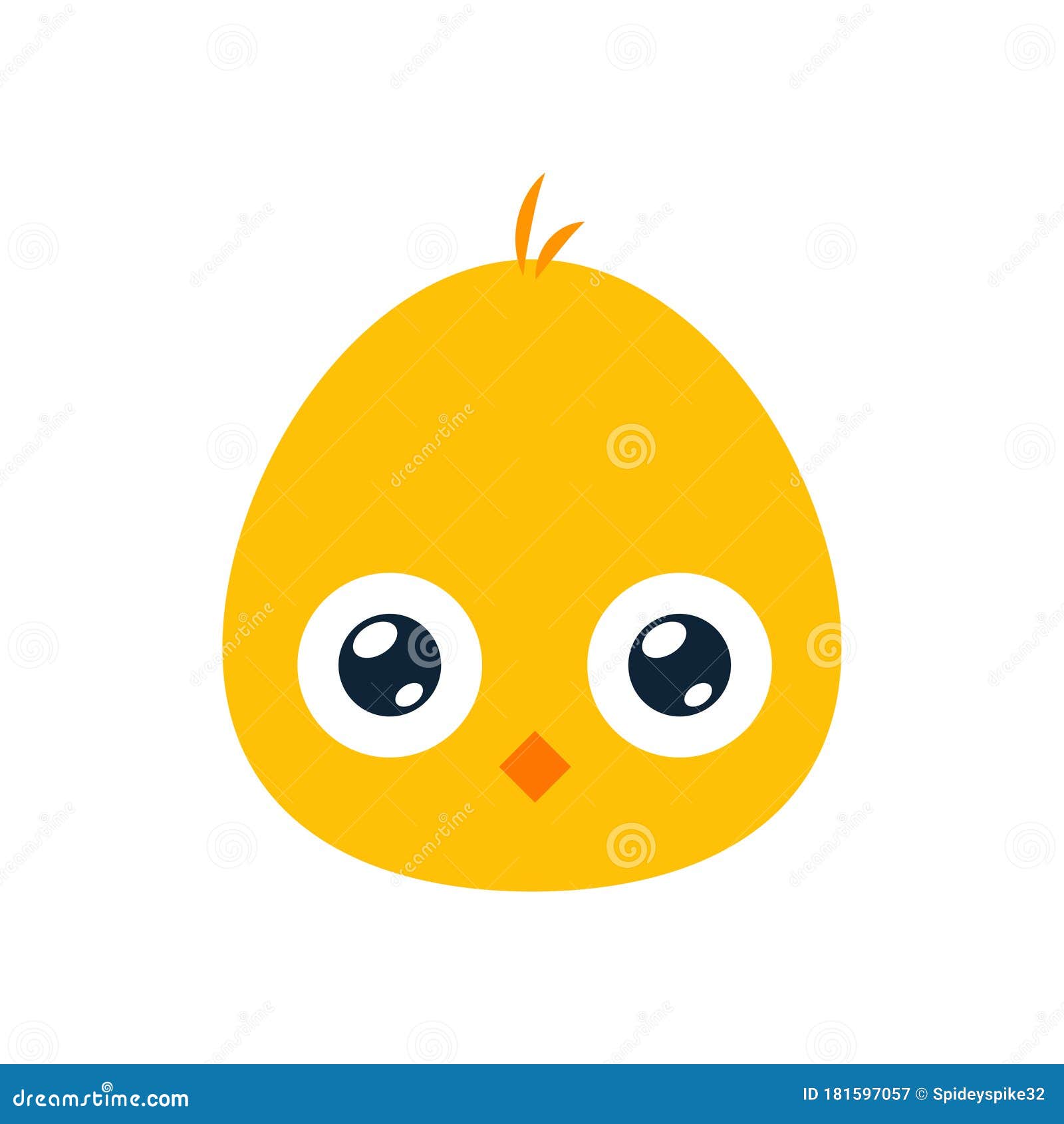 An Abstract Cute Yellow Chicken. Isolated Vector Illustration Stock ...