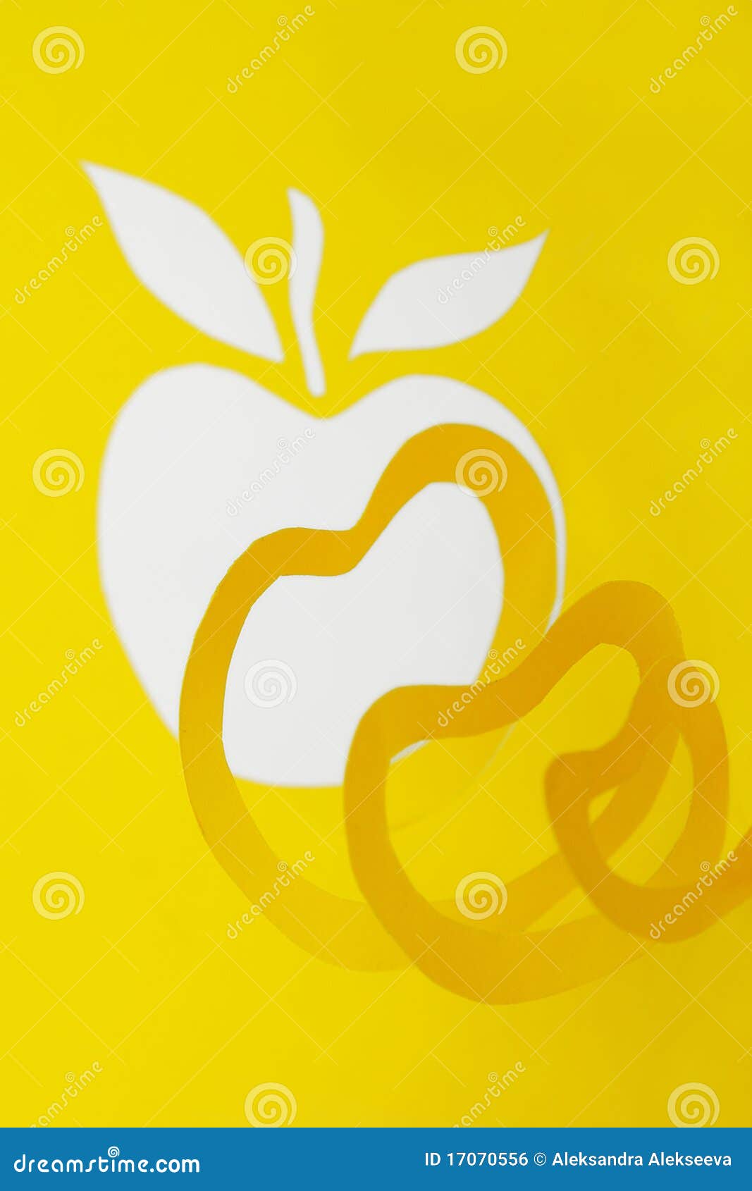 Abstract Cutout Yellow Apple and Rind Stock Photo - Image of creative ...