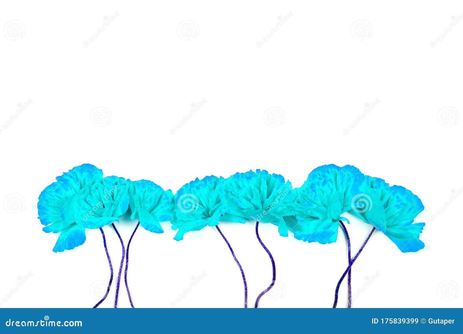 Abstract Cyan Flowers Isolated on a White Background. Stock Image ...