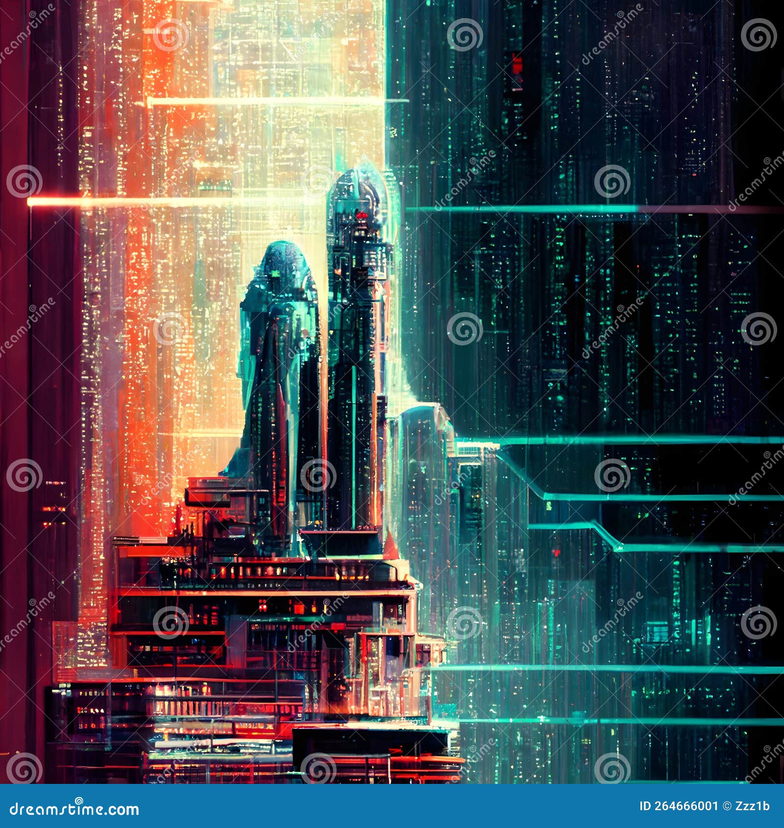 Abstract Cyber Background, Neural Network Generated Art Stock ...