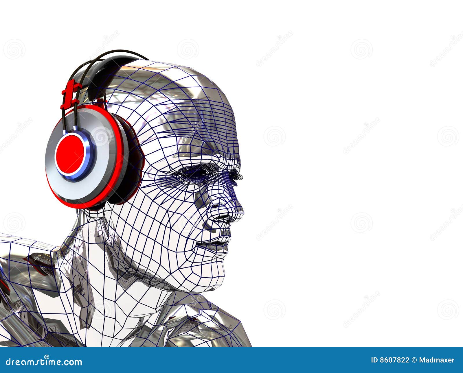 Abstract cyber head stock illustration. Illustration of silver - 8607822