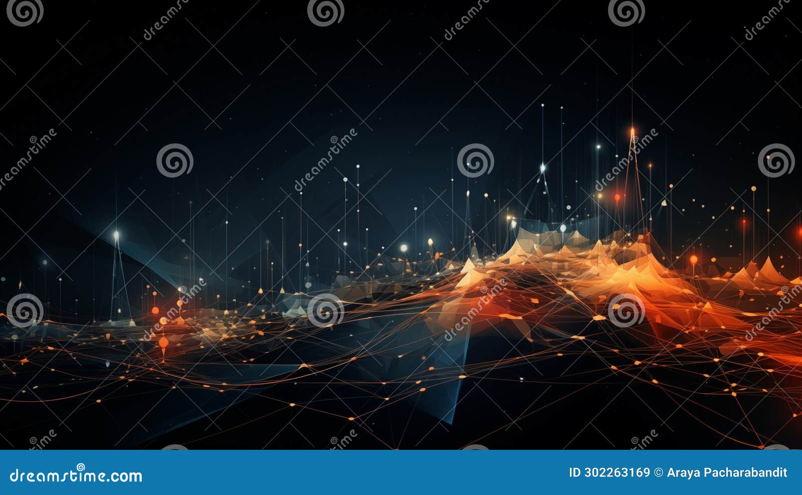 Abstract Cyber Pathways Entwined with Dynamic Data Wave Backdrop, AI ...