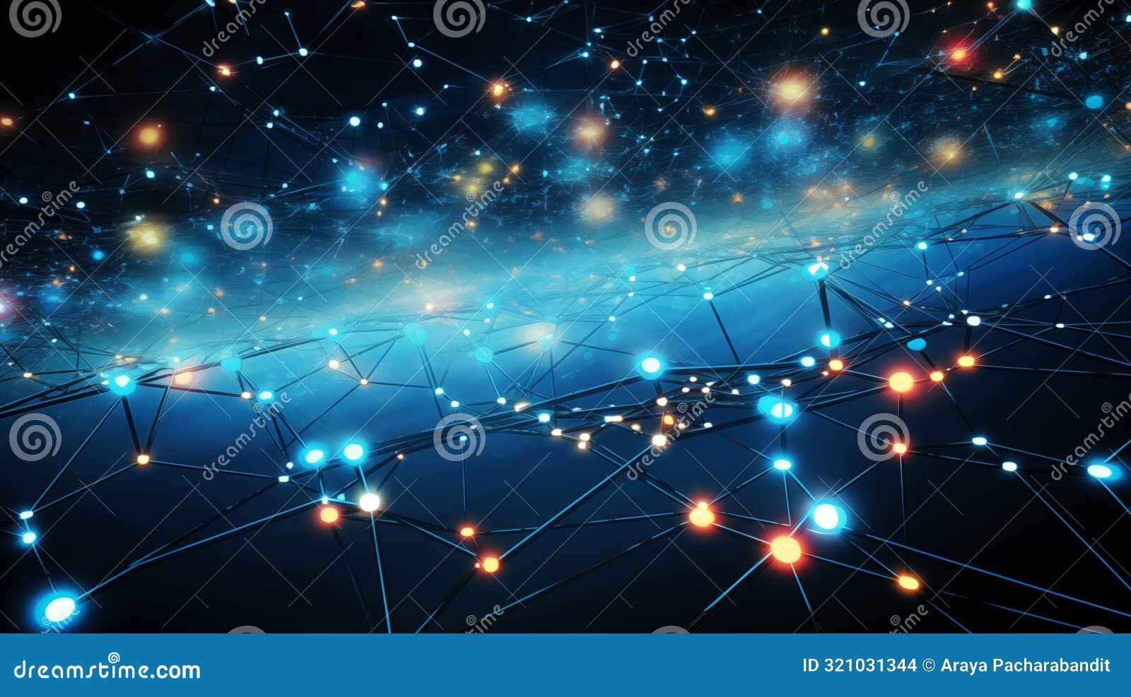 Abstract Cyber Pathways Intertwined Against Dark Background, AI ...