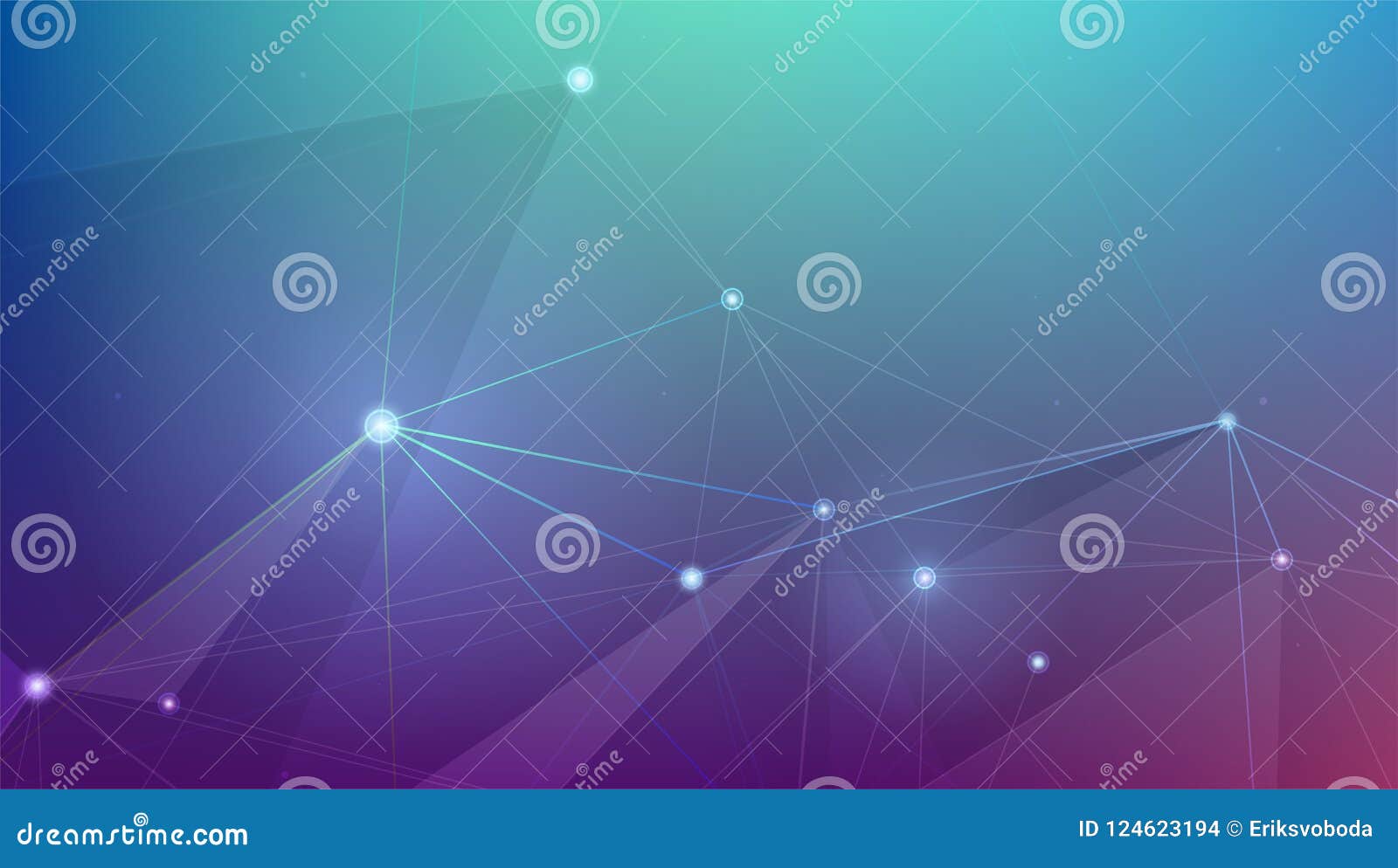Abstract Cyber Plexus Space. Concept of Network Links. Geometrical Grid ...