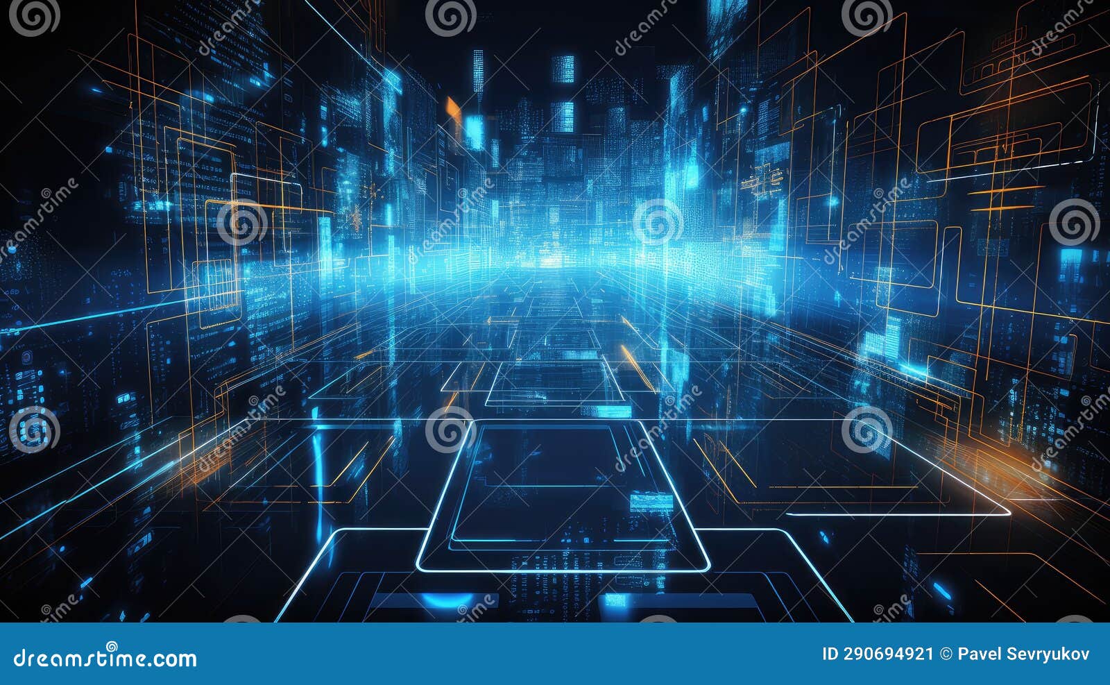Abstract Cyber Sorting Grid Stock Illustration - Illustration of ...