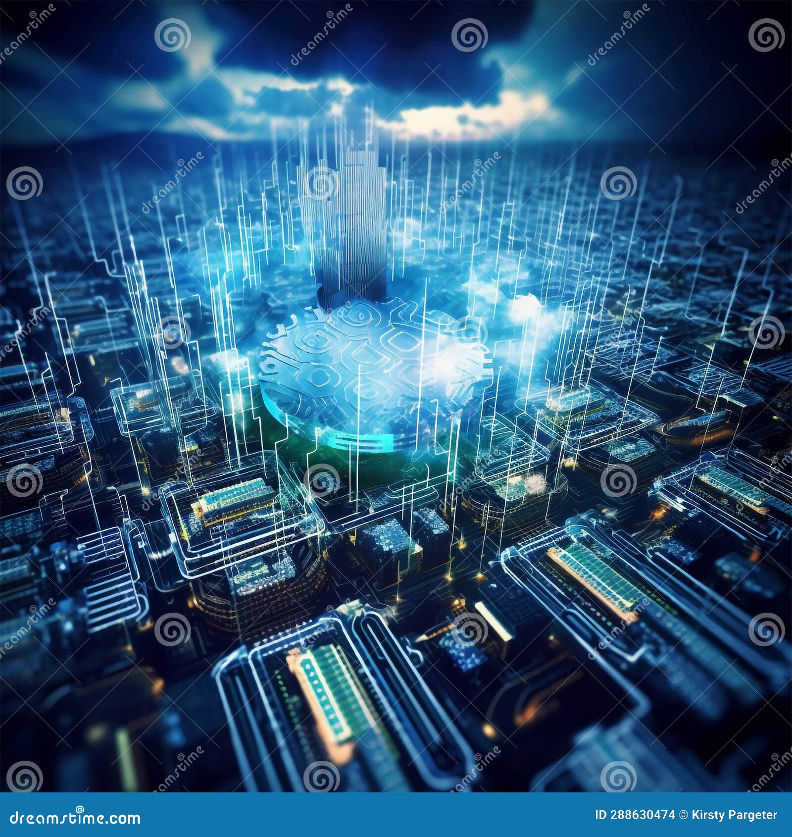 Abstract Cyber Technology Background - Networking Stock Illustration ...