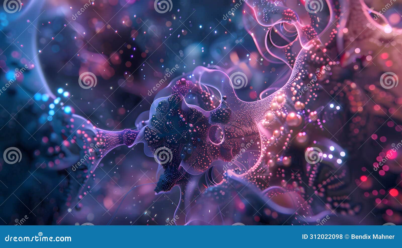Abstract Cybernetic Organisms Evolve in Futuristic Techno Background ...