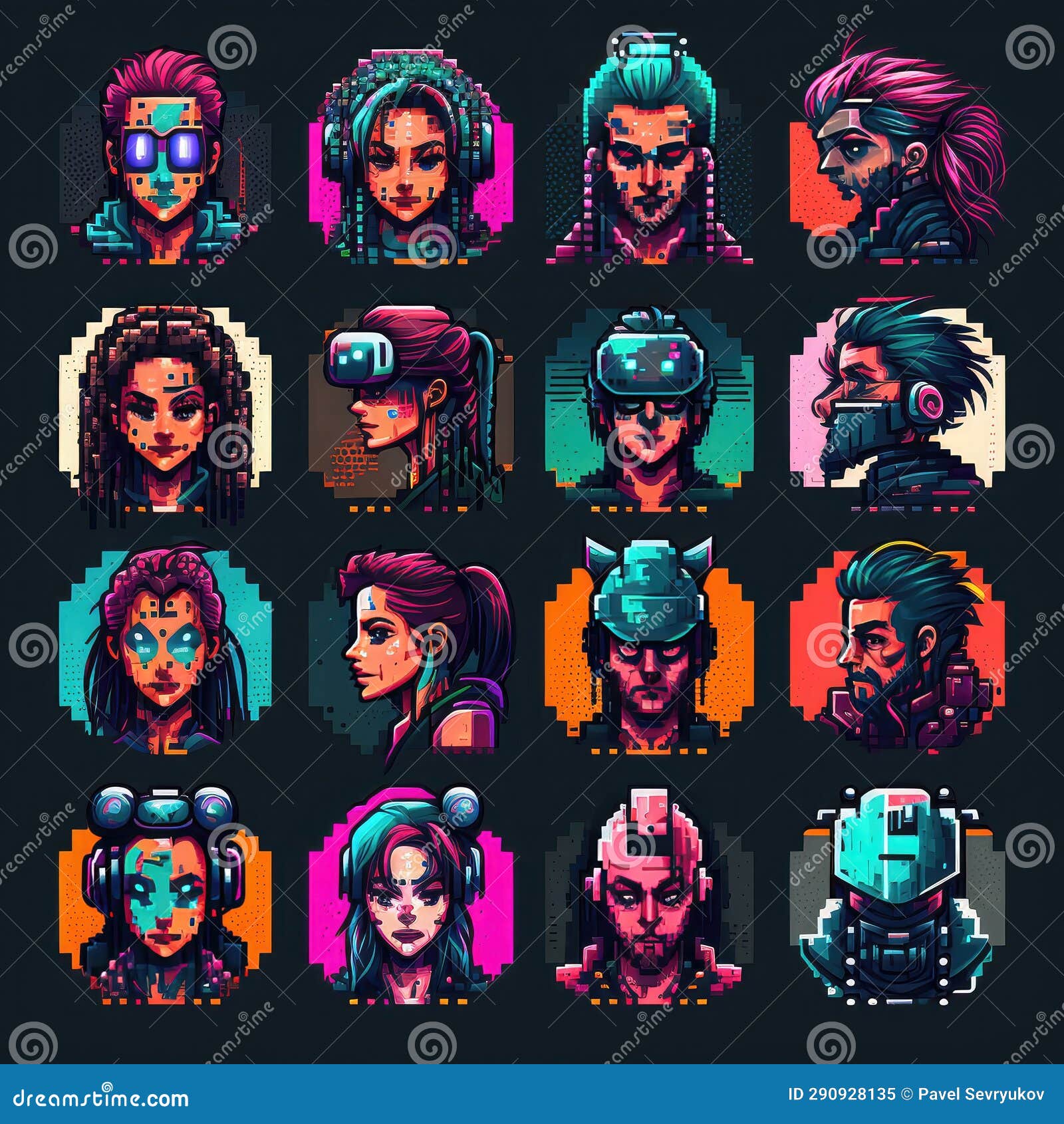 Abstract Cyberpunk Character Avatar Ai Generated Royalty-Free ...