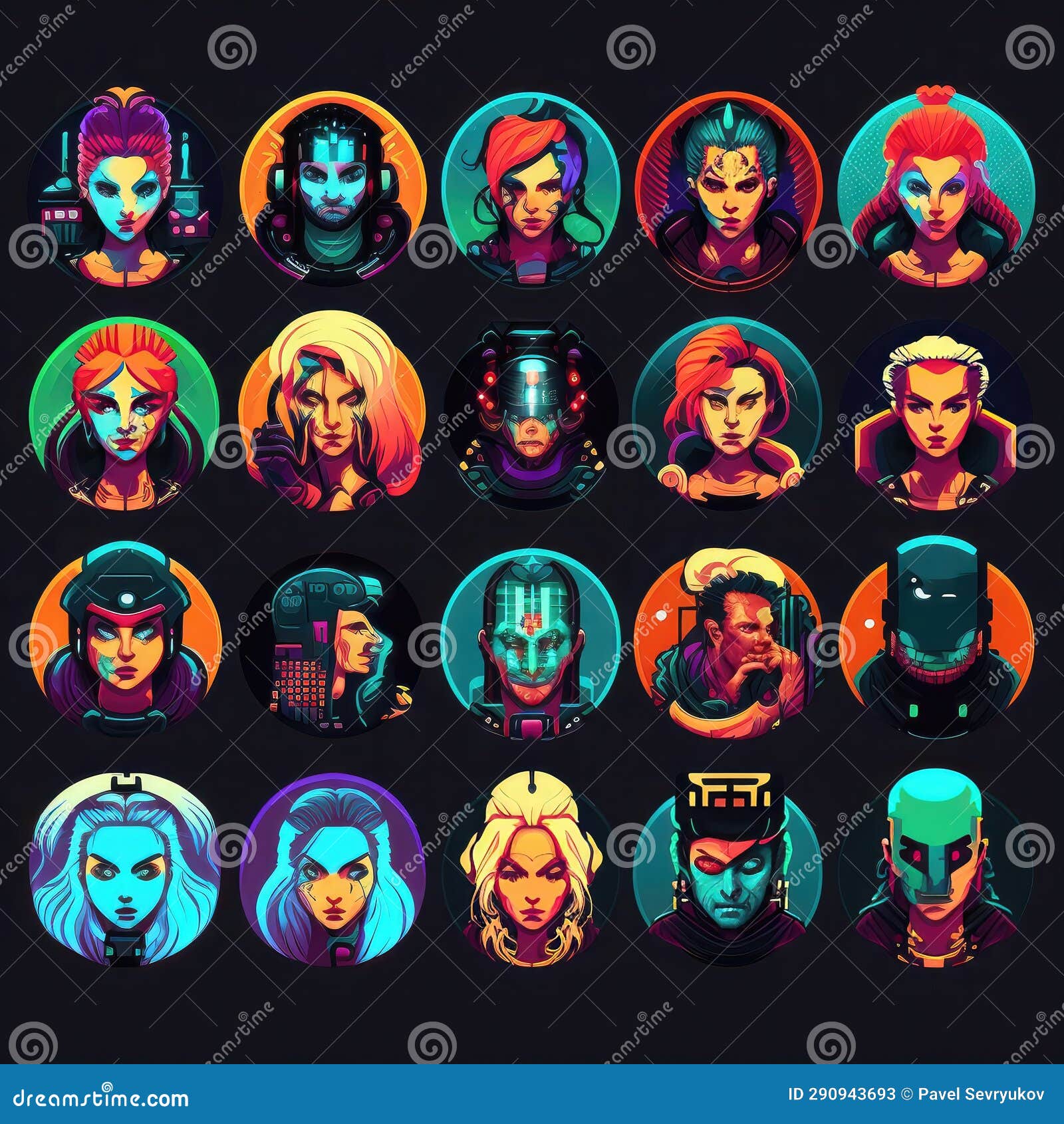 Abstract Cyberpunk Character Avatar Ai Generated Royalty-Free ...