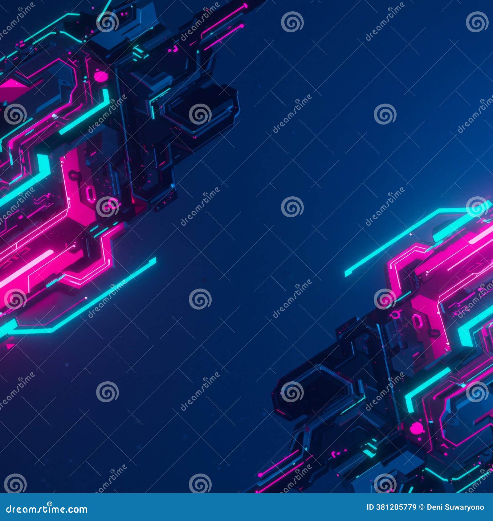 Cyberpunk Spaceship With Glowing Turbojet Engines And Sleek Metal ...