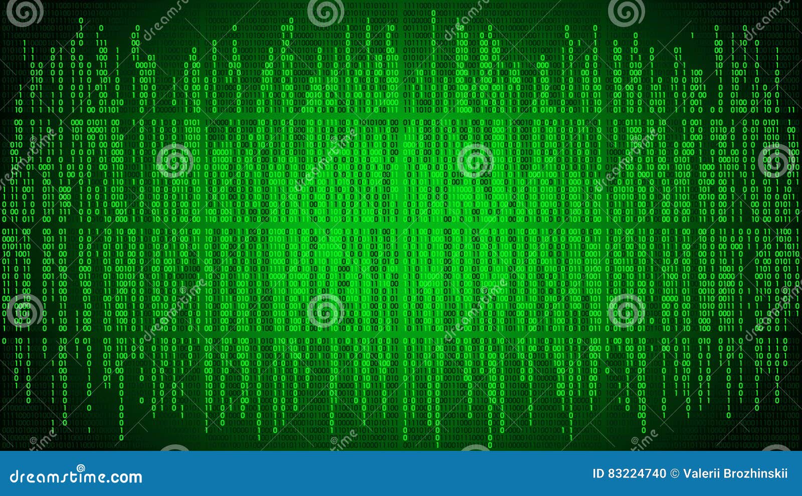 Abstract Cyberspace with Digital Lines, Binary Code, Matrix Background with Digits Stock Vector ...