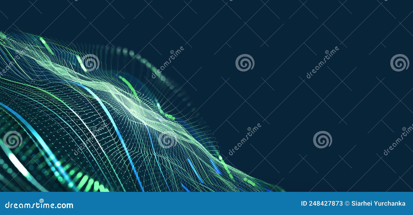 Abstract Cyberspace with Digital Lines, Neuron Particles Background ...