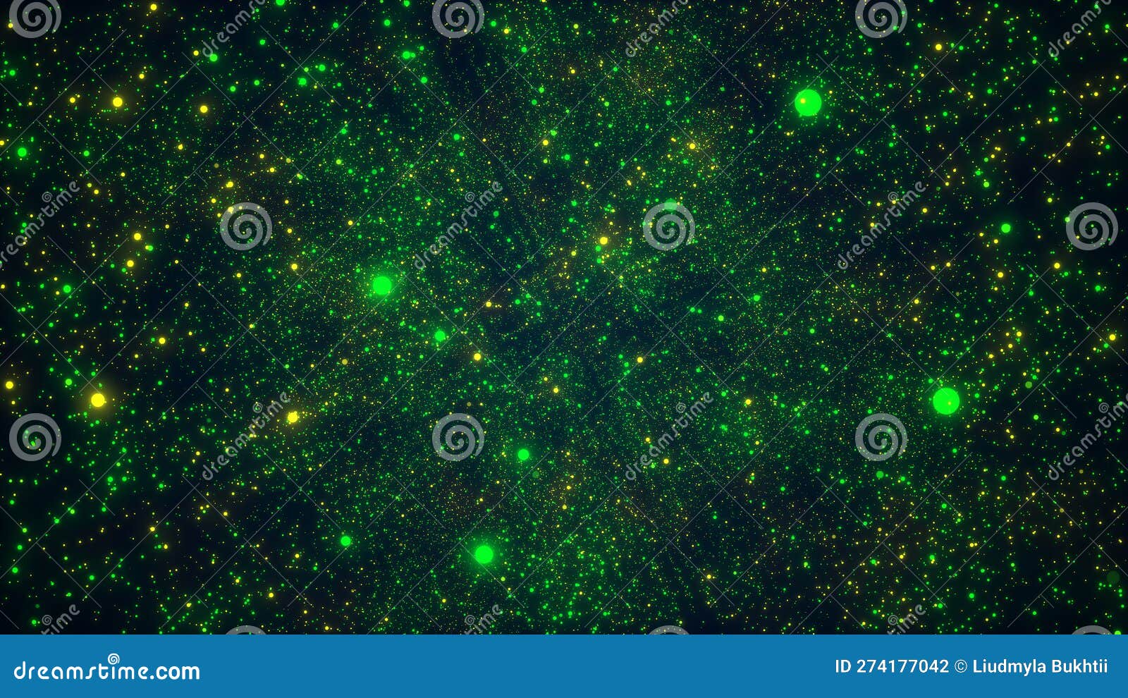 Abstract Cyberspace with Flying Particles in Infinite. Space Futuristic ...