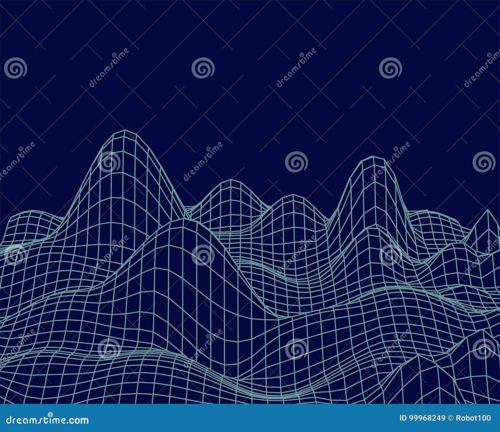 Abstract Cyberspace Landscape. Vector Frame Background Country Stock ...