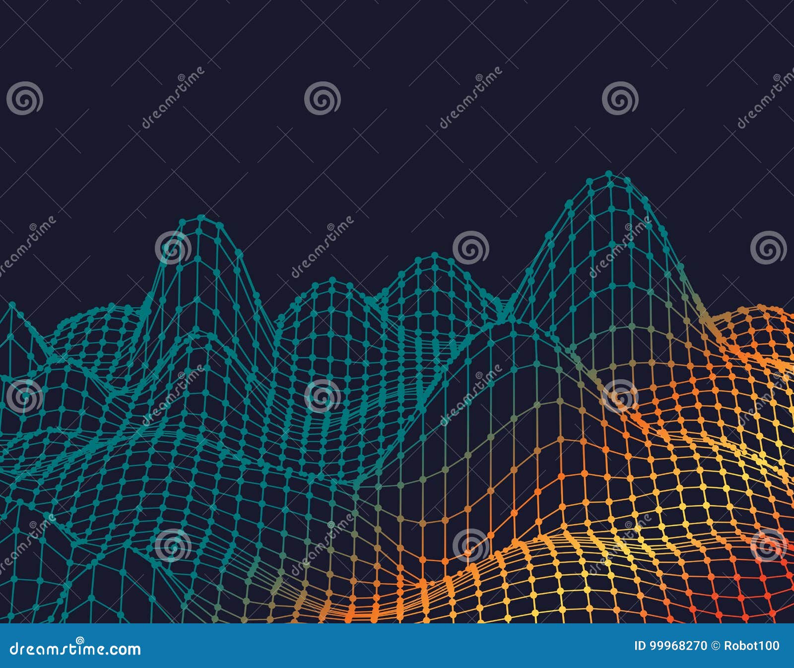 Abstract Cyberspace Landscape. Vector Frame Background Country Stock ...