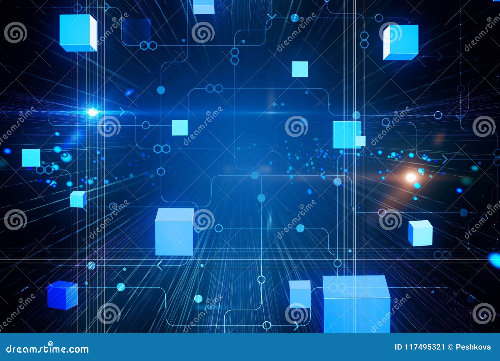 Abstract Cyberspace Texture Stock Illustration - Illustration of blocks ...