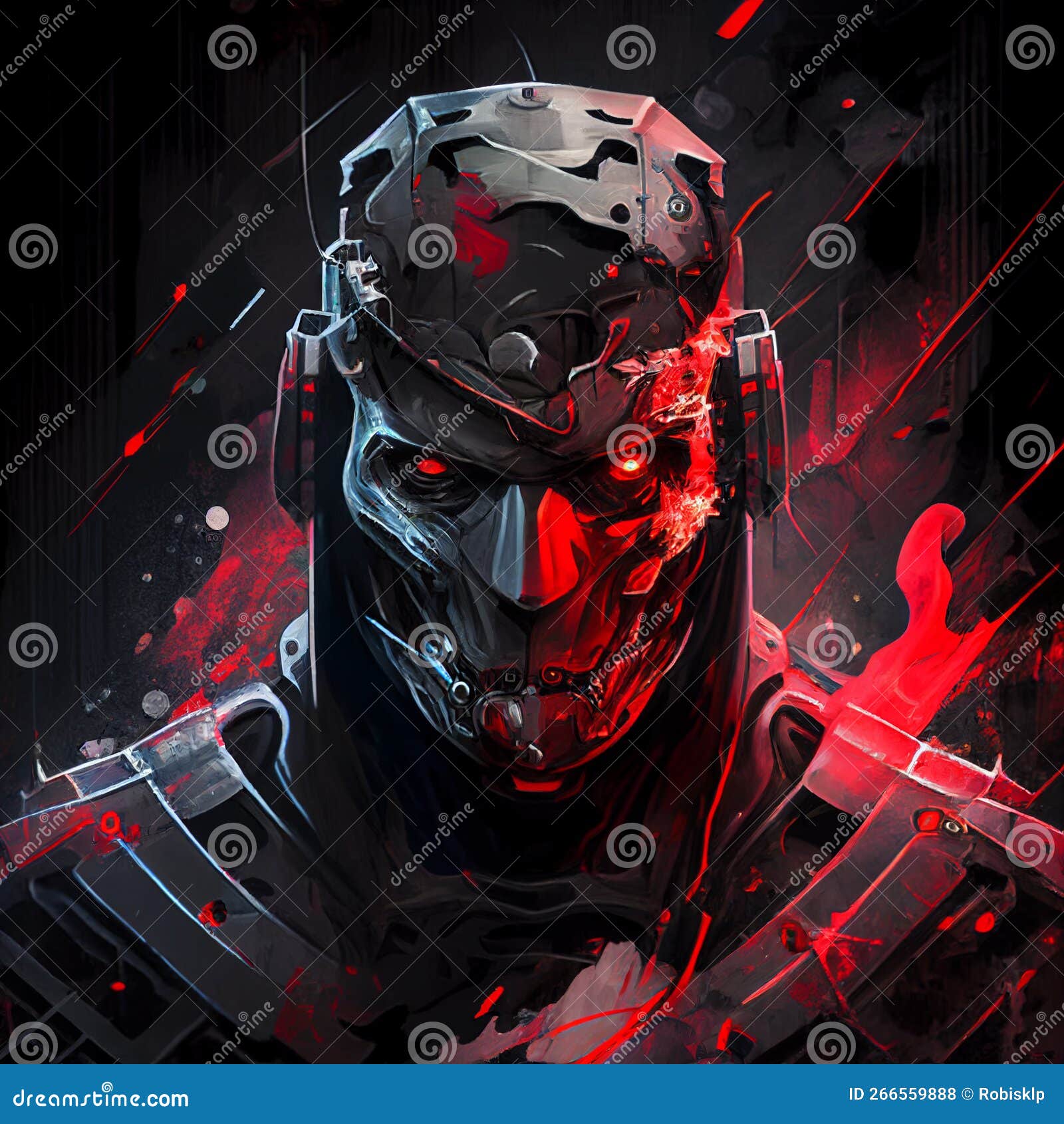 Abstract Cyborg Game Character Stock Illustration - Illustration of ...