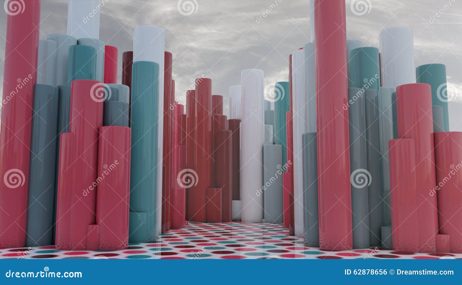Abstract 3d Cylinder Tower Chart Infographics Vector Illustration ...