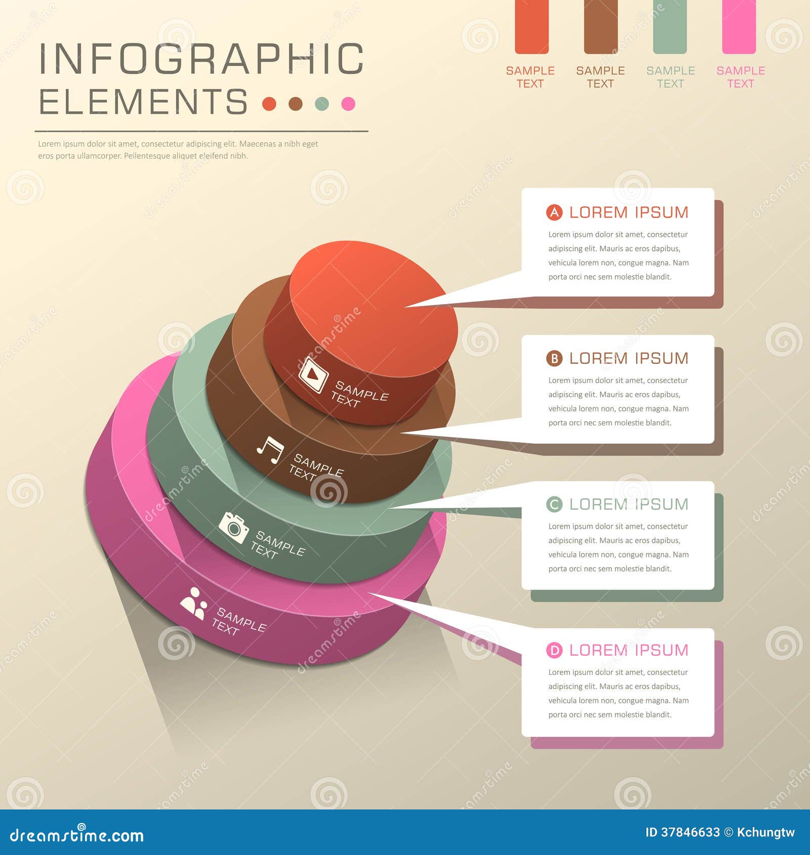 Abstract Cylinder Tower Chart Infographics Stock Vector - Illustration ...