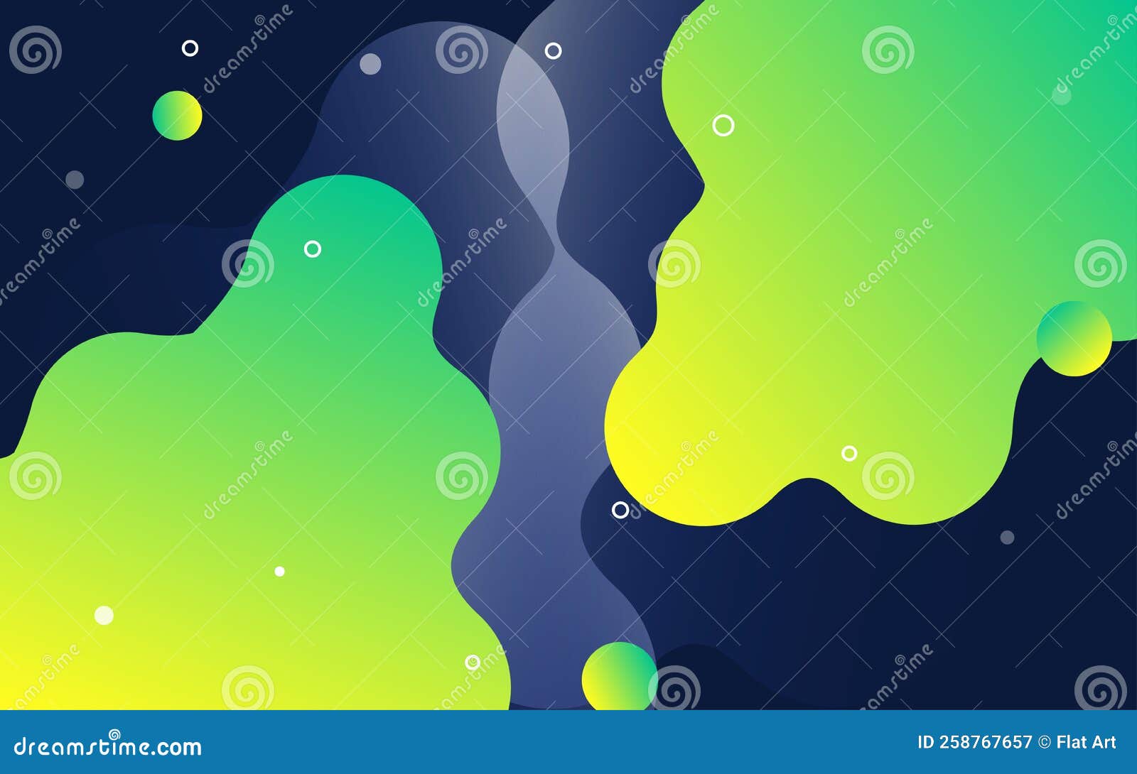 Abstract 3d Art Background. Holographic Floating Liquid Blobs. Soap ...