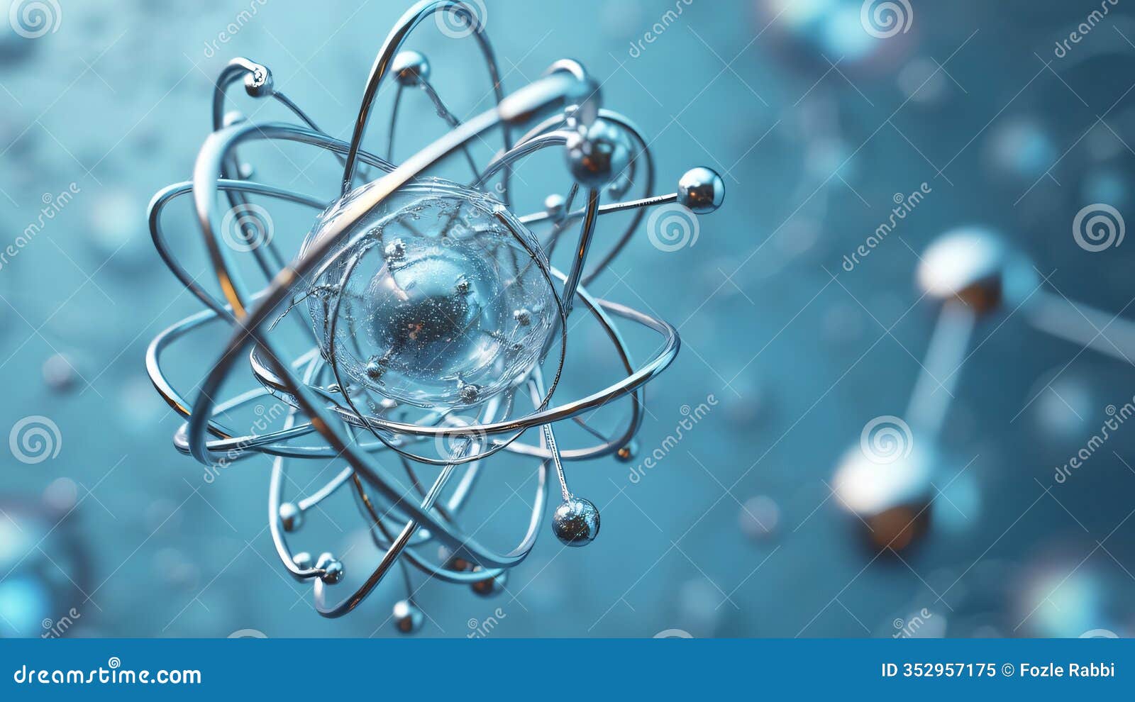 Abstract 3D Atomic Structure, Silver Metal Good Resolution Stock Photo ...