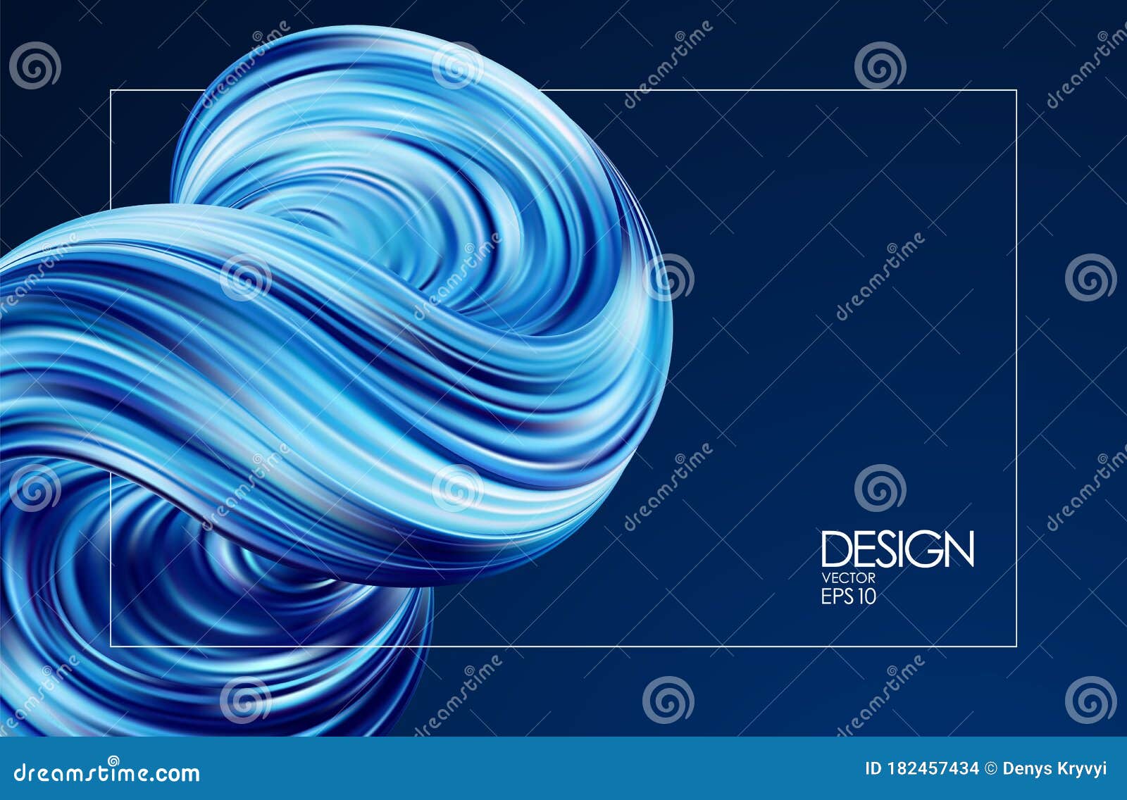 Abstract 3d Background with Blue Colored Fluid. Trendy Design Stock ...