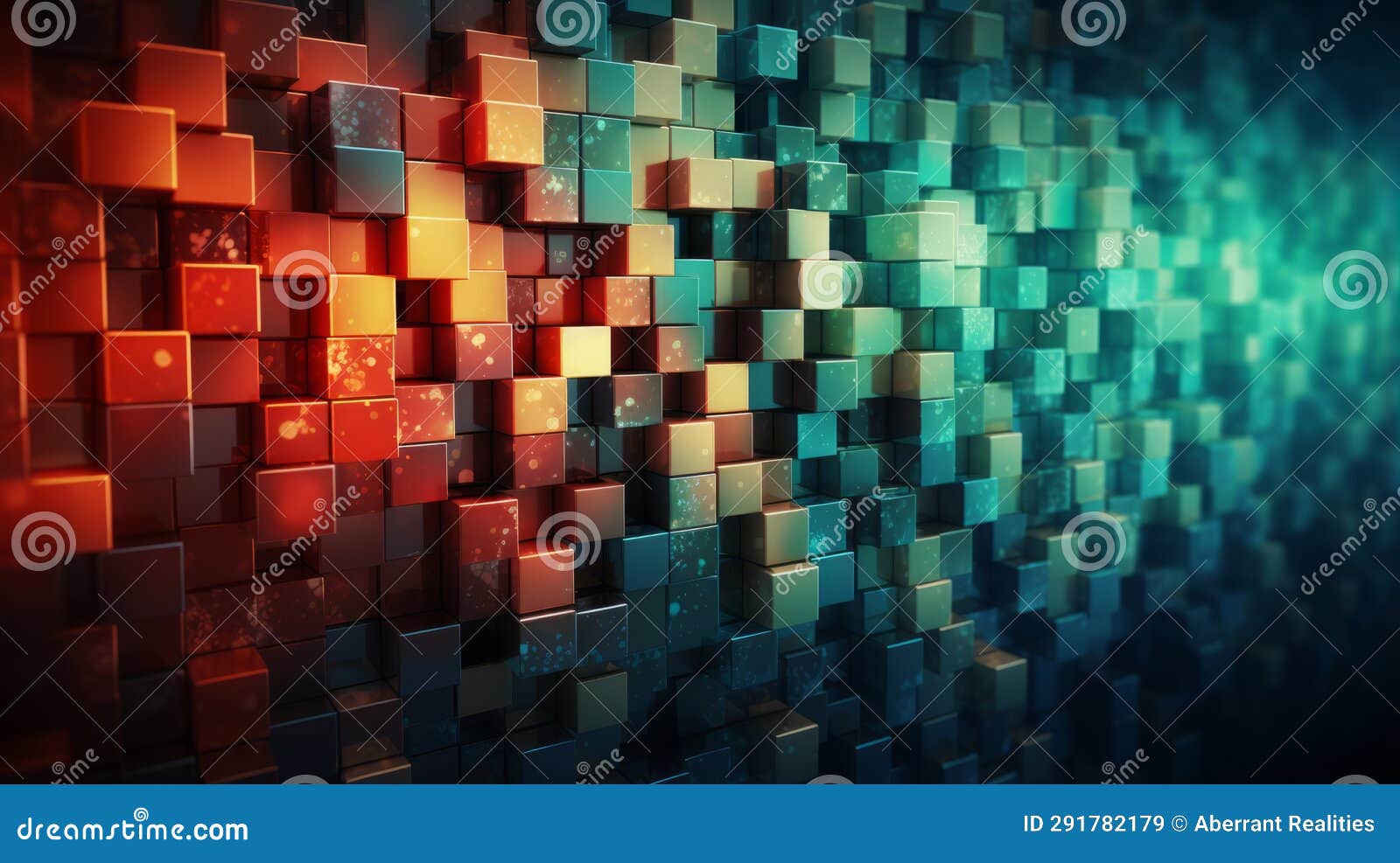 Abstract 3d Background with Colorful Cubes Stock Illustration ...