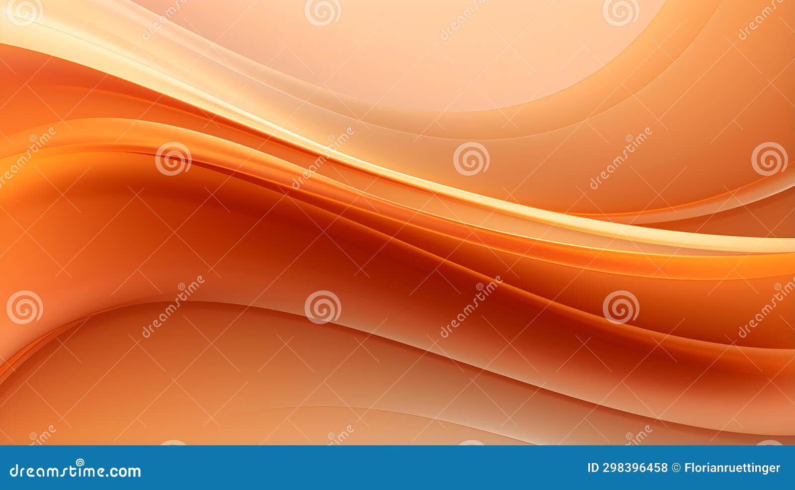 Abstract 3D Background of Curves and Swooshes in Orange Colors. Elegant ...