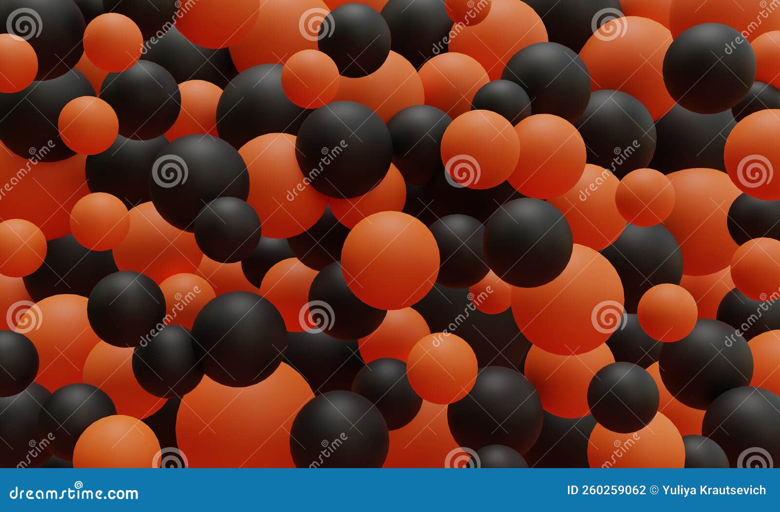Abstract 3d Background. 3d Rendering with Black and Orange Balls Stock ...