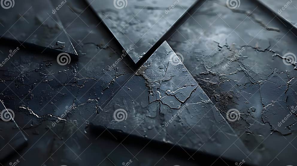 Abstract 3D Background: Dark Triangles with Cracked Surface Stock ...