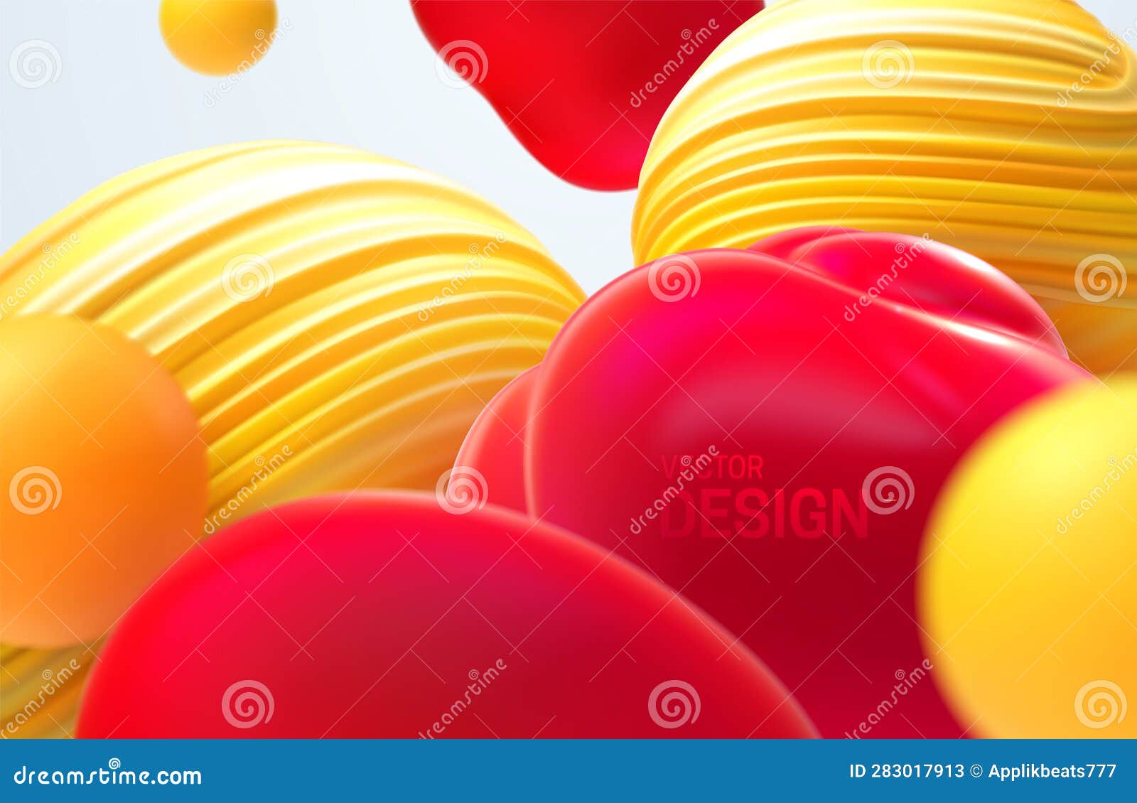 Abstract 3d Background with Flowing Red and Yellow Bubbles Stock Vector ...