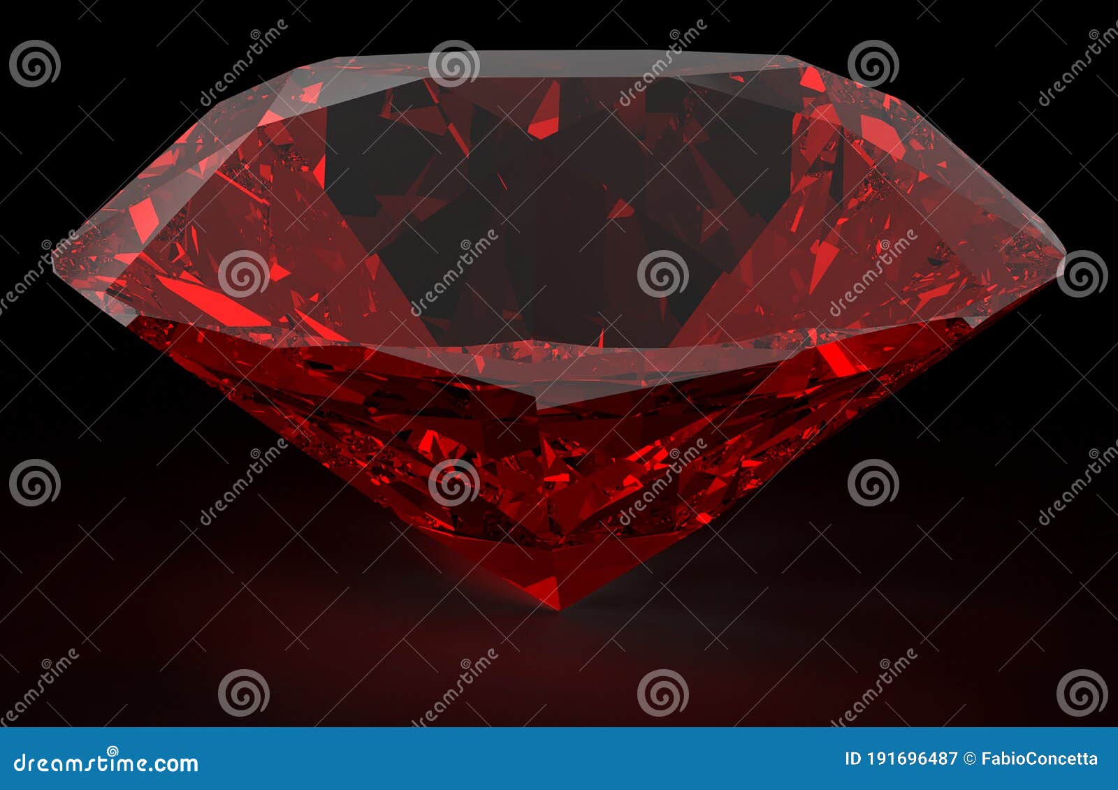 Abstract 3d Background of a Gemstone Diamond or Red Ruby Stock ...