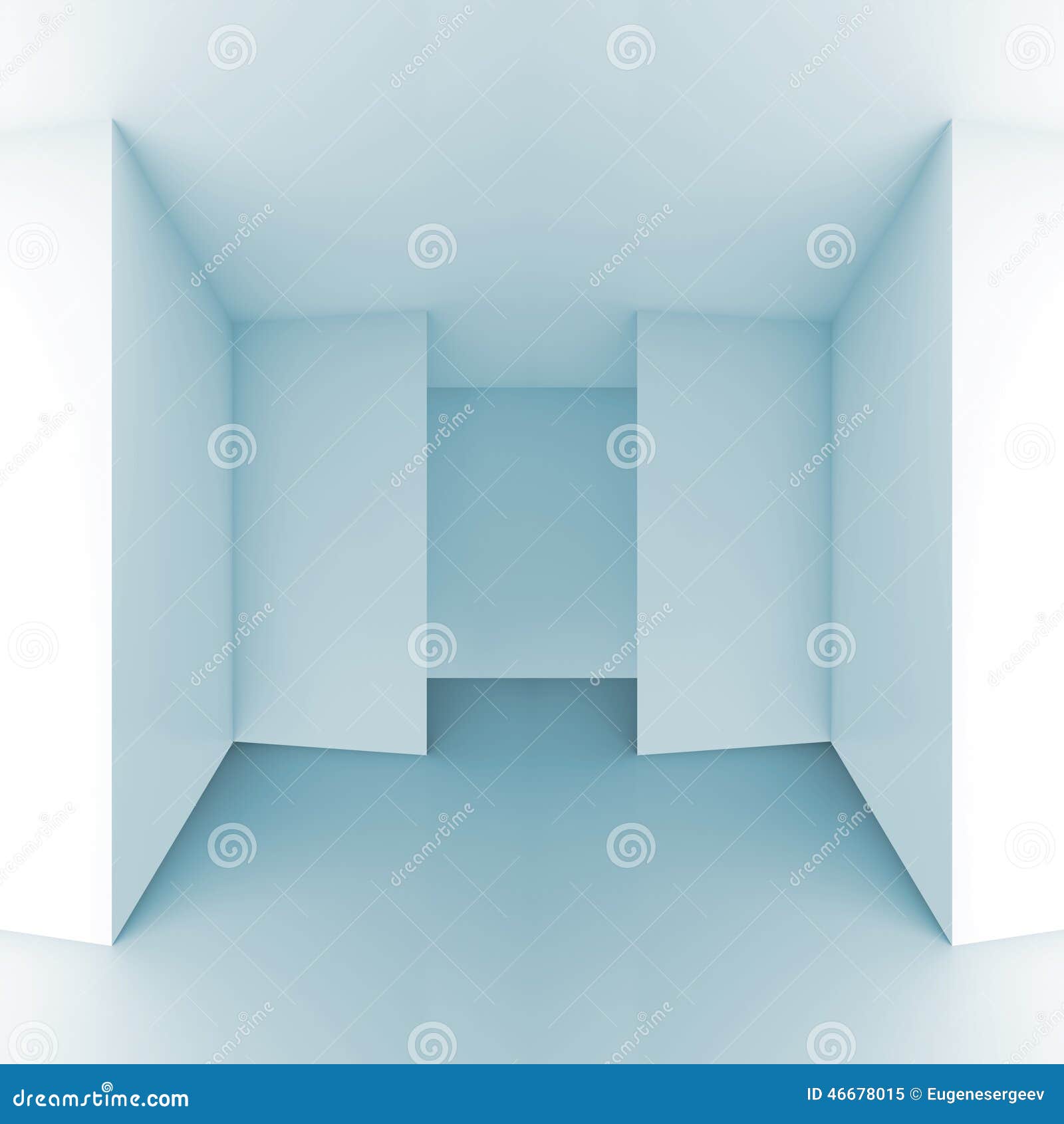 Abstract 3d Background, Light Blue Empty Room Interior Stock ...