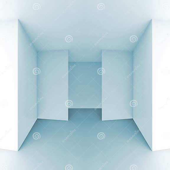 Abstract 3d Background, Light Blue Empty Room Interior Stock ...