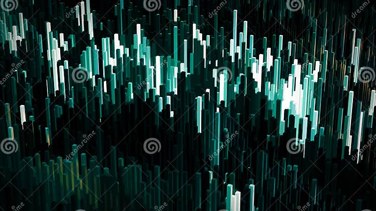 Abstract 3D Background Made of Multi-colored Cylinders. the Up and Down ...
